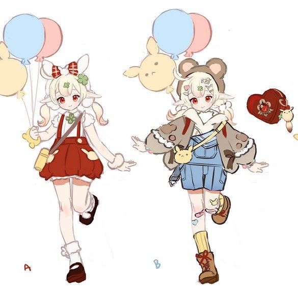 Klee's new outfit from the collab reminds me of these concept arts