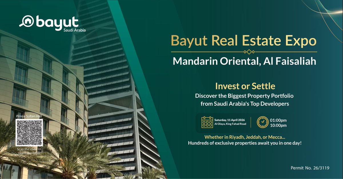 Bayut KSA presents Bayut Real Estate Expo 📅 Date: Saturday, April 11 ...