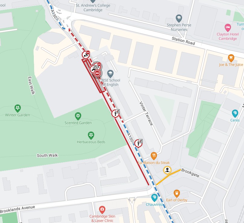 ⛔️ROADWORKS #A1307 Hills Road, #Cambridge southbound closure between ...