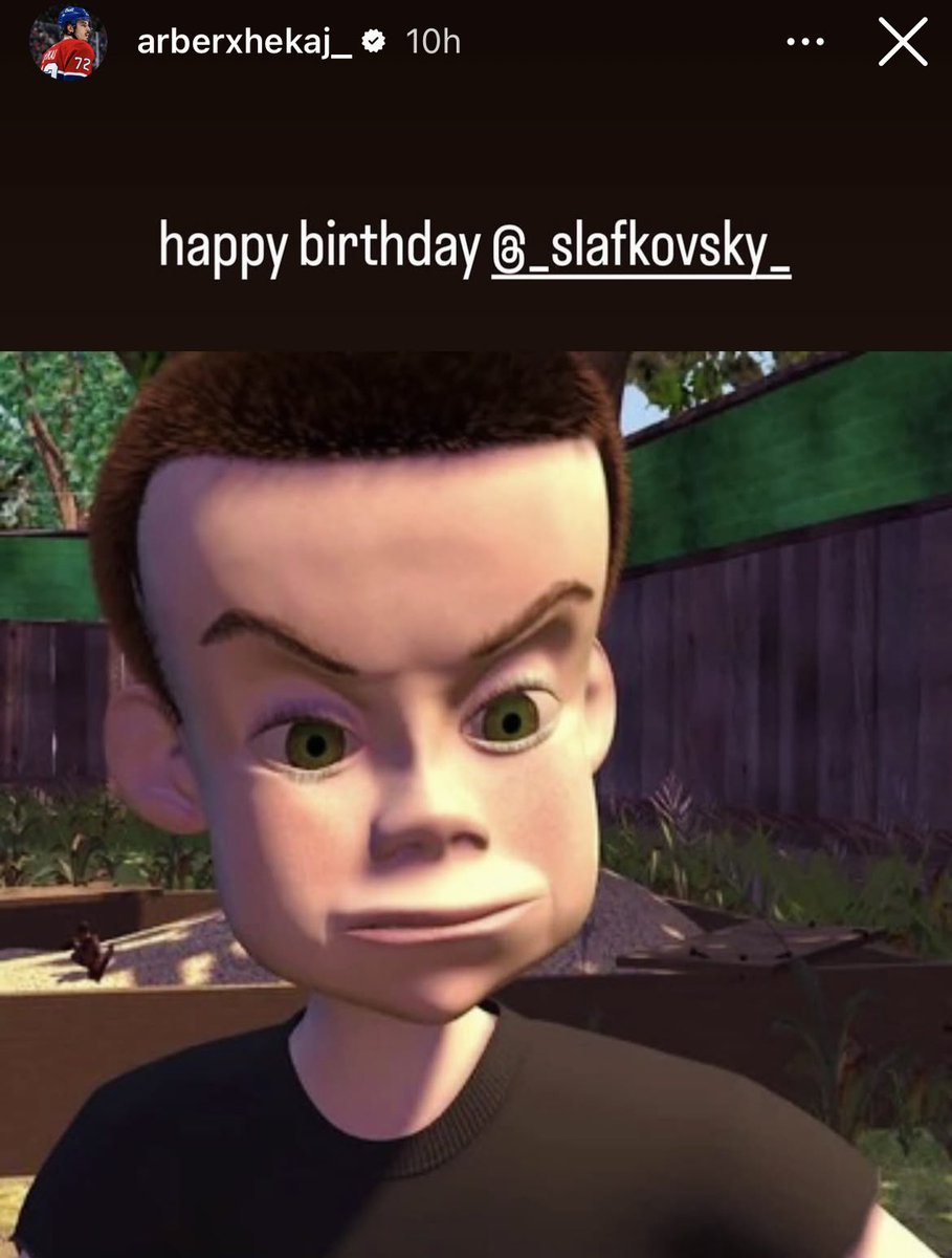 Arber Xhekaj on IG: “happy birthday Juraj Slafkovsky”