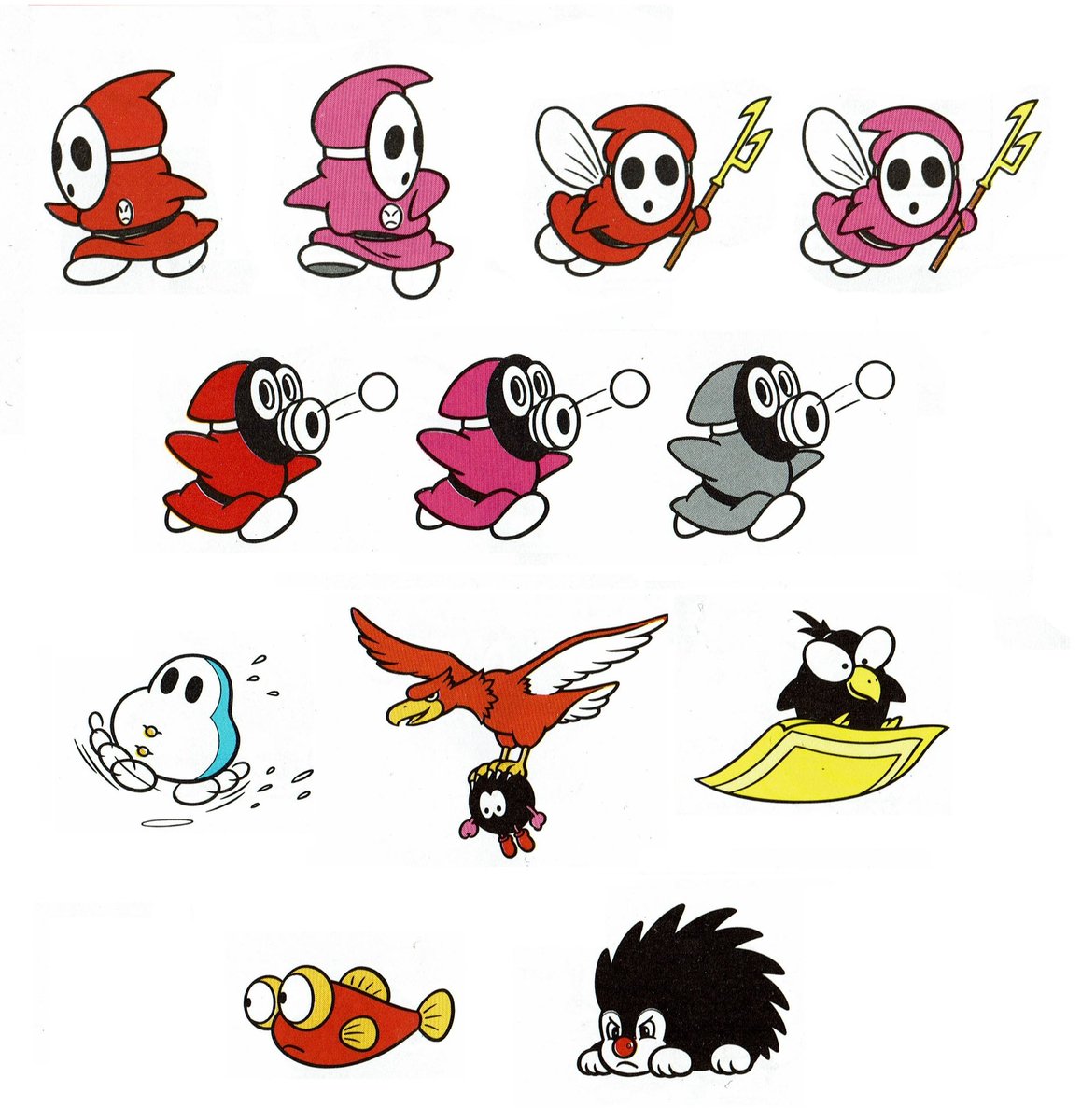 Super Mario USA enemy artwork. Nintendo created all new enemy artwork ...
