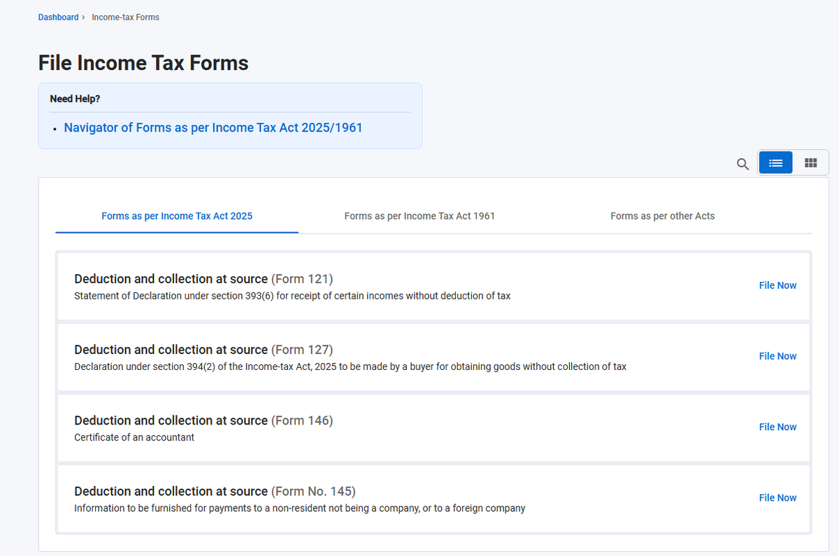 File Income Tax Forms Section divided in 3 parts 1: Forms as per Income ...