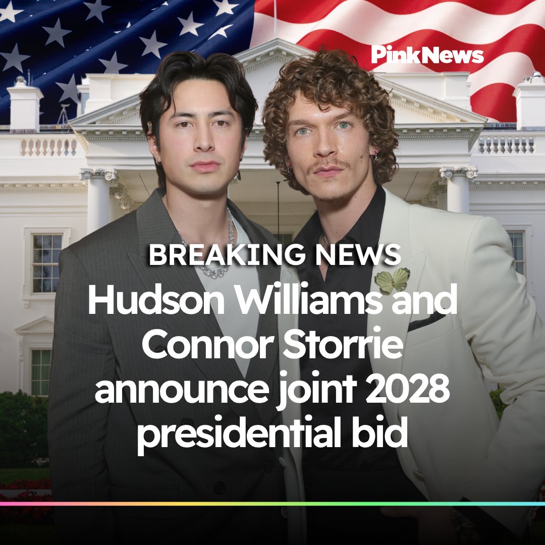 Heated Rivalry stars Hudson Williams and Connor Storrie appear to be ...