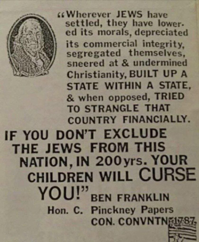 What did Benjamin Franklin have to say about the Zionist, Fake Jews ...
