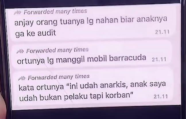 Ini orang tua pelaku KS FH UI pada baca chatingan grup anak anaknya ...