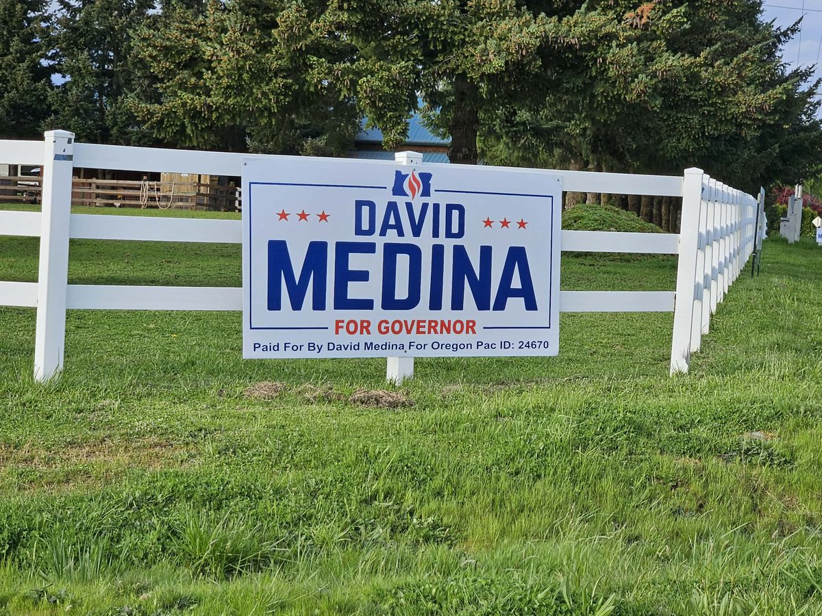 Spotted in Oregon City 👀 Medina signs are popping up across the state ...