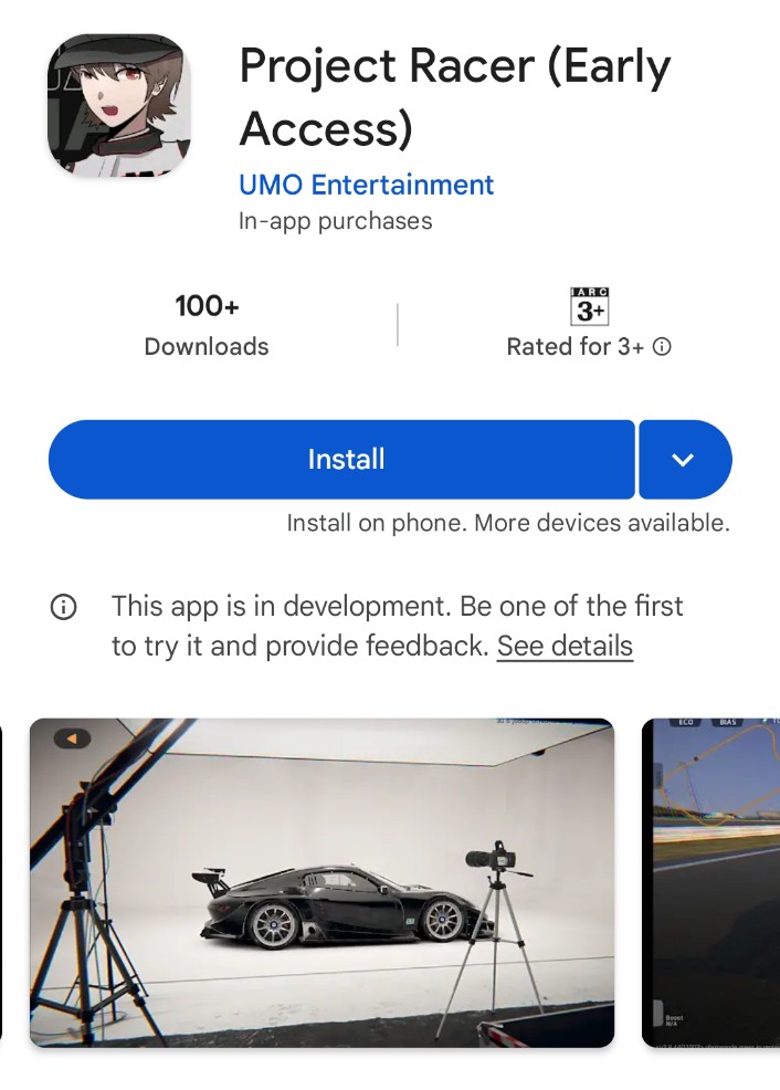 Project Racer, A brand new mobile racing game is available as open beta!