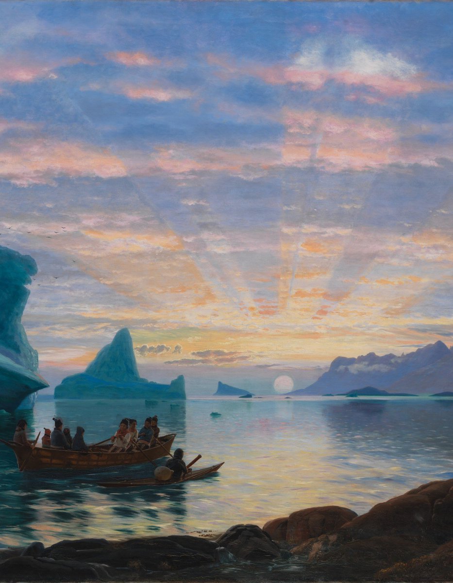 Carl Rasmussen (Danish, 1841–1893), "Midnight at the Coast of Greenland ...