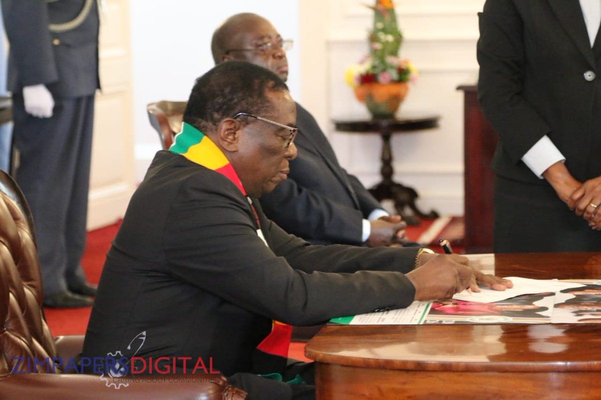 President Mnangagwa presided over the swearing-in of Commissioners of ...