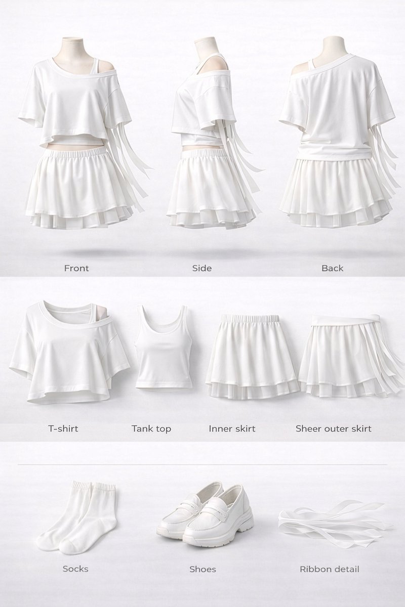 outfit design: top: oversized off-shoulder t-shirt, asymmetrical design ...