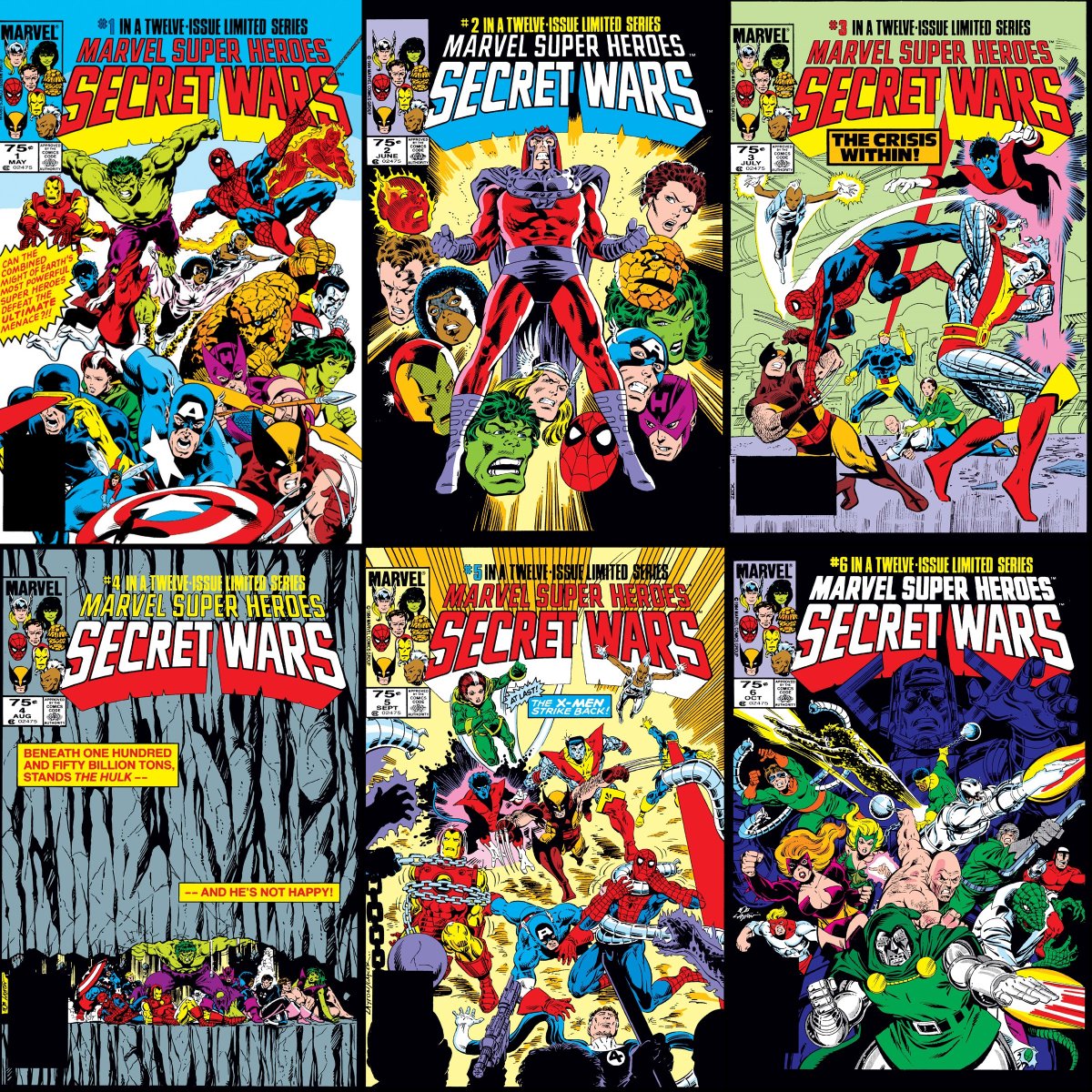 Secret Wars #1-6 cover dated May-October 1984.