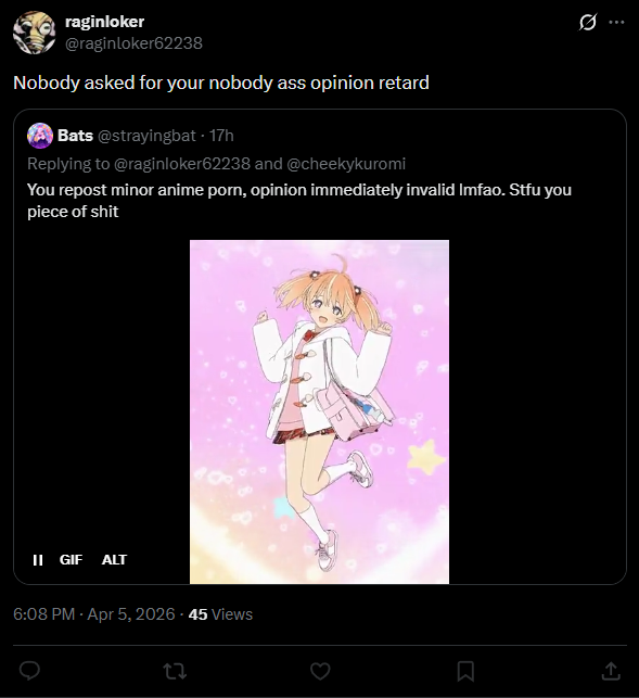 Imagine using a slur and then blocking me BECAUSE IM RIGHT. Weirdo ...