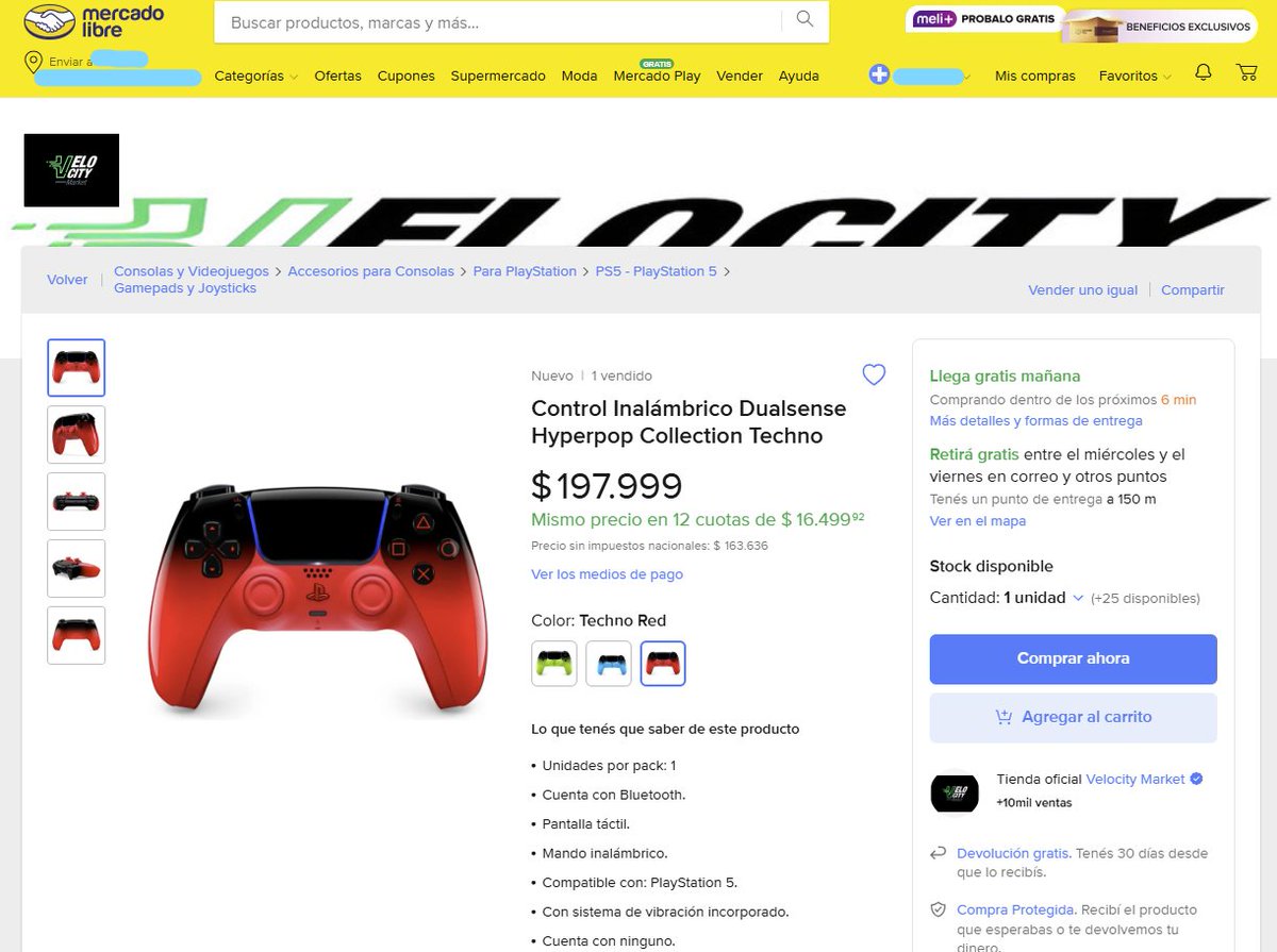 Argentina | Ofertas en Mercado Libre 🎮DualSense Techno Red - Hyperpop ...