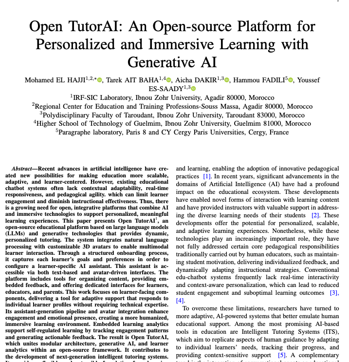 THIS PAPER MADE ME REALIZE HOW MUCH TRADITIONAL EDUCATION IS STILL JUST ...