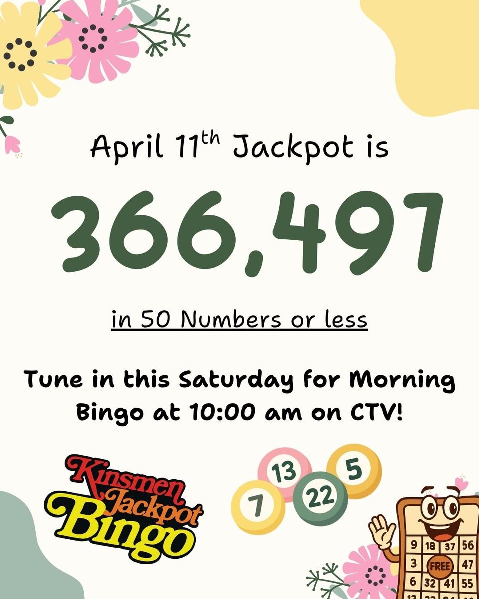 Kinsmen Jackpot Bingo (@kinsmenjackpot) / Posts / X