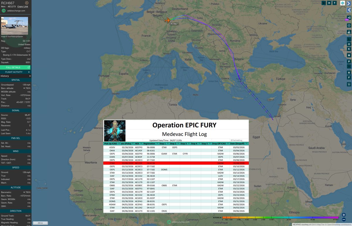 US Air Force C-17A Globemaster III #AE1173 as RCH667 has returned to ...