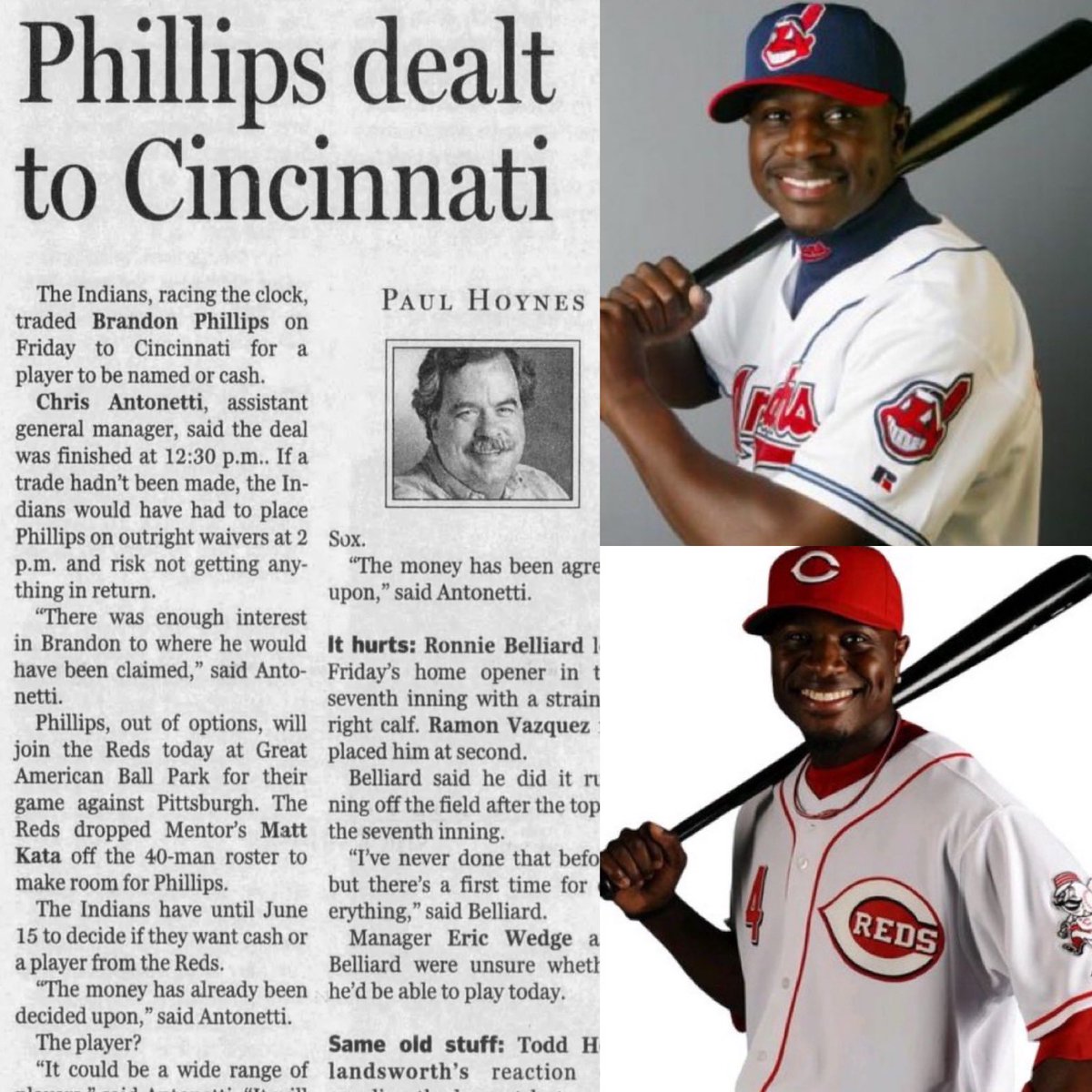 April 7, 2006: A Swing and A Miss⚾️ Indians trade 2B Brandon Phillips ...