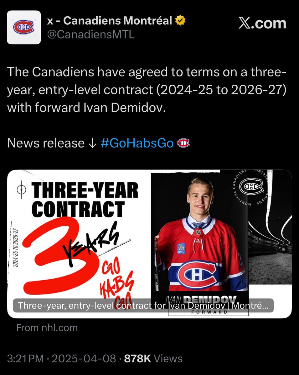 One year ago today, the Habs announced that they had signed Ivan ...