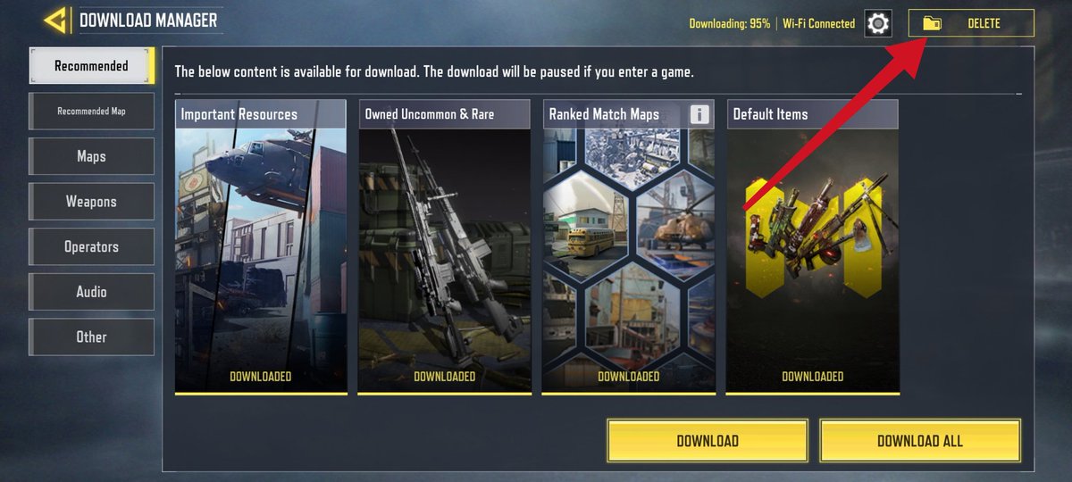 Global version has received a Delete Resource section in the top-right ...