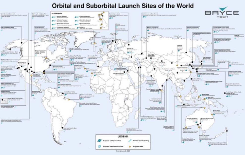 @SpaceX Every publicly disclosed space launch site on earth. Follow ...