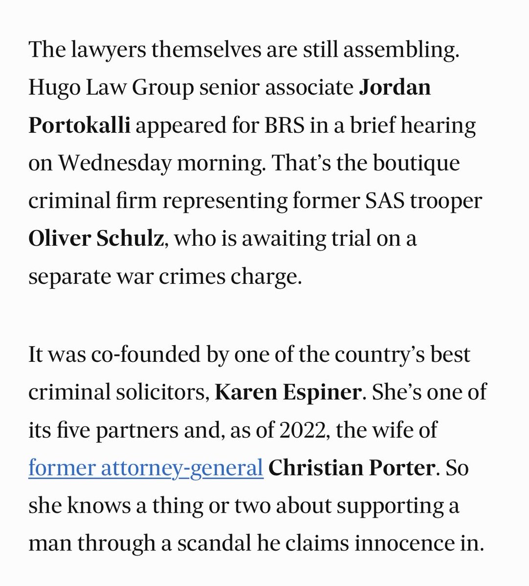 New from @hannahkwootton about the legal team assembling around Ben ...
