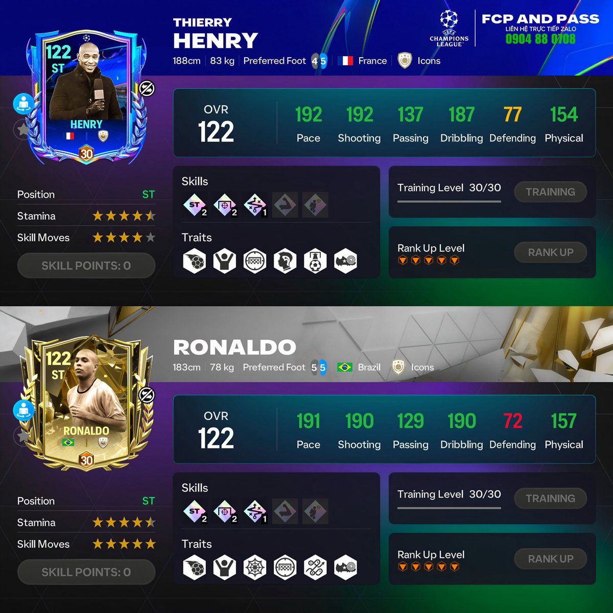 Henry vs Ronaldo maxed out stats 🤯 Who would you pick? 🇫🇷🇧🇷 #FCMOBILE