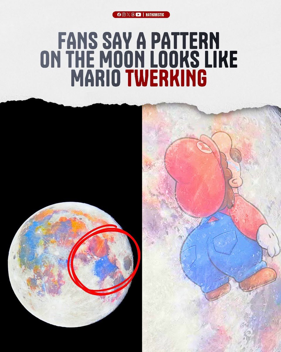 Fans Say a Pattern on the Moon Looks Like Mario Twerking The Moon has ...