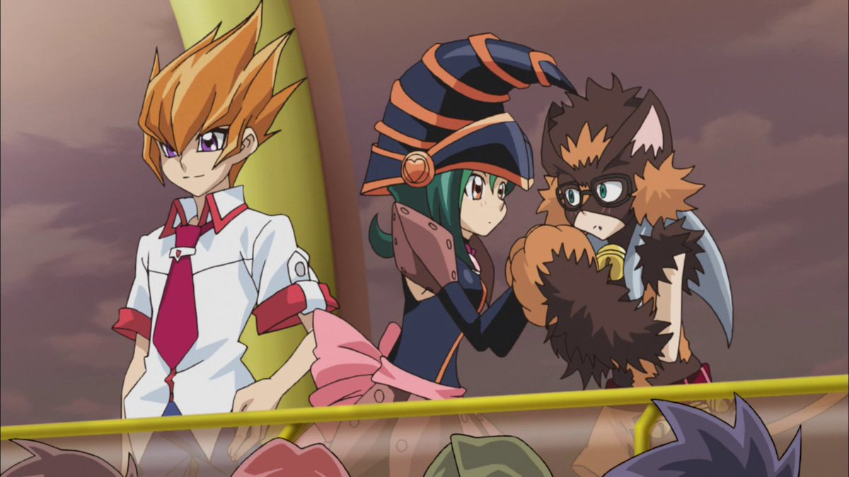 Yuma wins the duel, and Kotori and Cathy are happy, showing a hint of ...