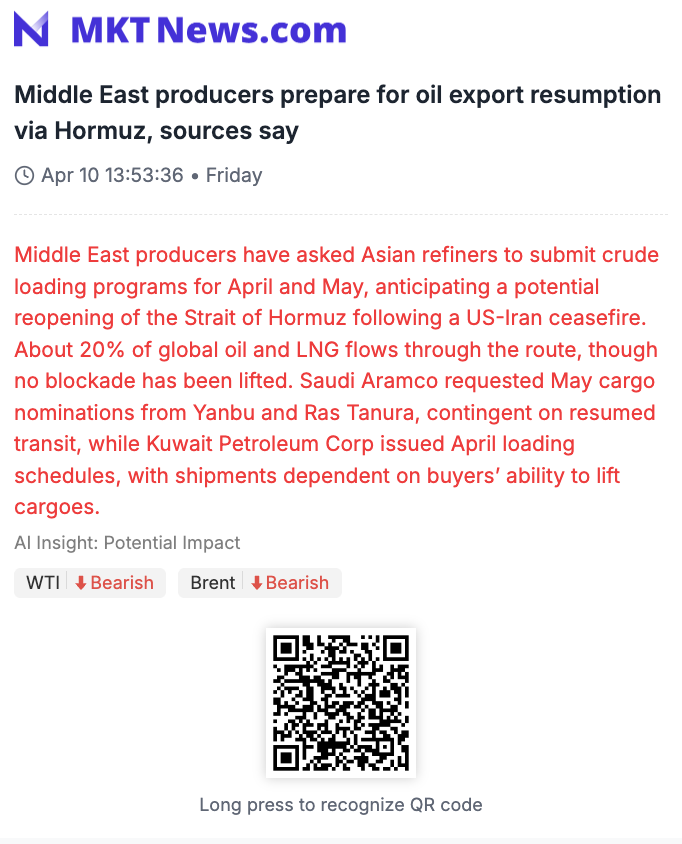 Middle East producers prepare for oil export resumption via Hormuz ...