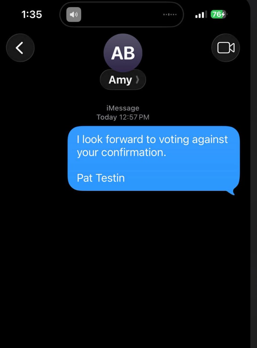 State Sen. Pat Testin sent this text to Regent President and Evers ...
