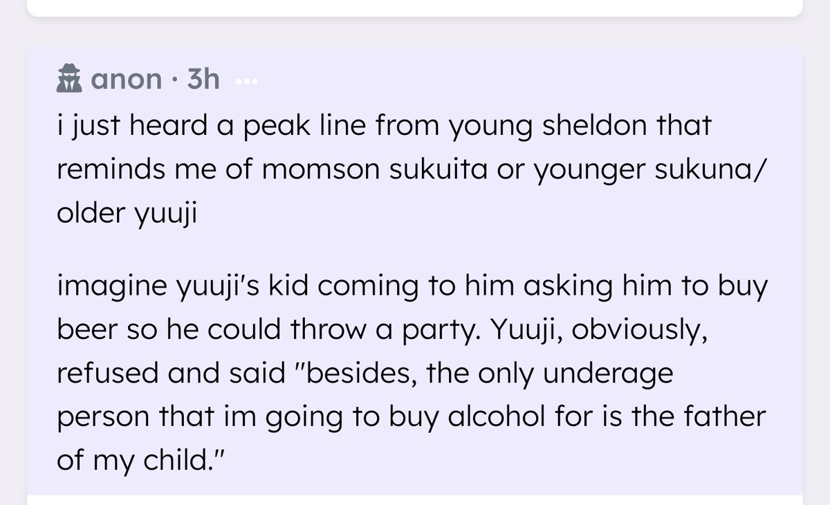 LMAOOO. modulo/adult yuuji with teenage sukuna is sooo good