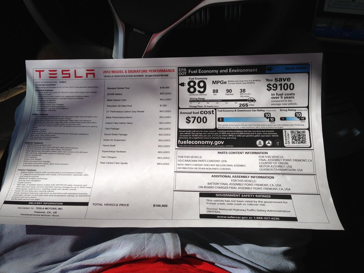 Two of the first Model S Signature Seroes in the world December 2012.