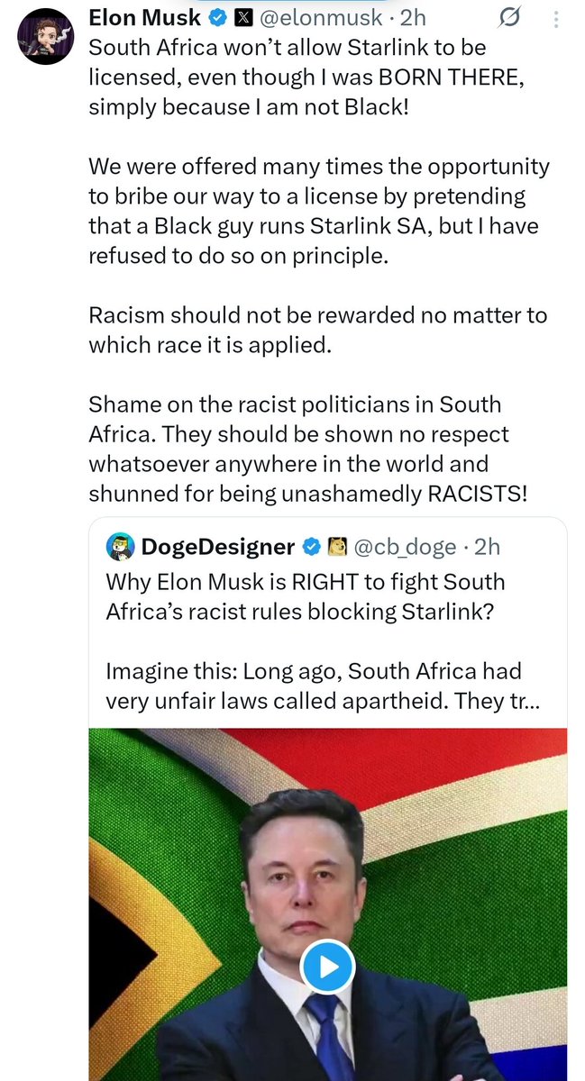 Hello Elon, It is too simplistic to reduce your lack of entry into ...