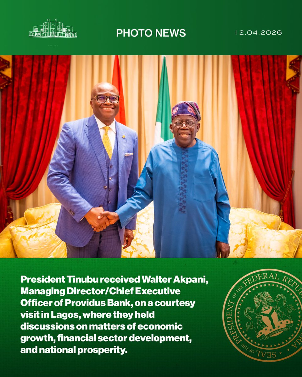 President Tinubu received Walter Akpani, Managing Director/Chief ...