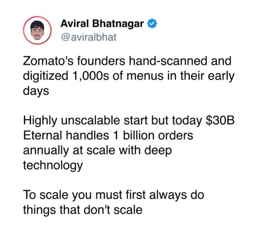 People celebrate do things that don’t scale only after it works. No one ...