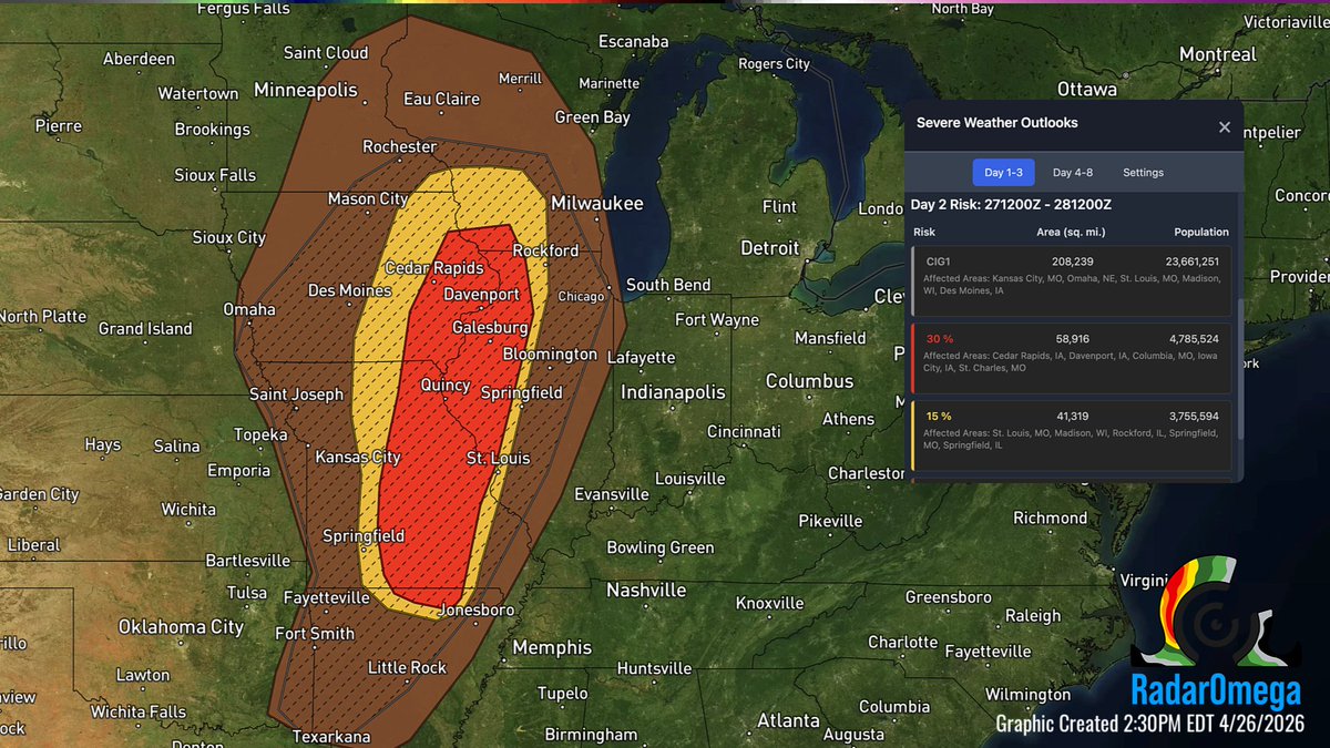 TOMORROW (4/27): There is an Enhanced Risk Monday from the Mid-MS ...