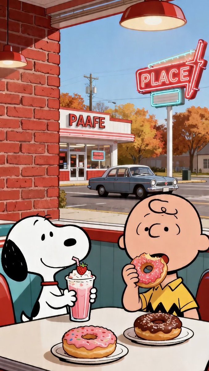 Donuts & Milkshake with Snoopy & Charlie Brown