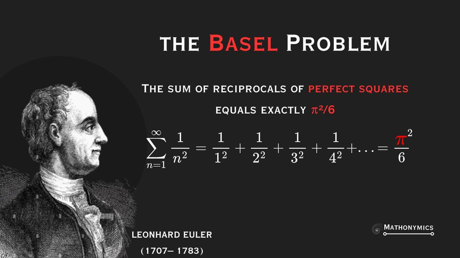 The famous Basel problem that asks for the exact value of the infinite ...