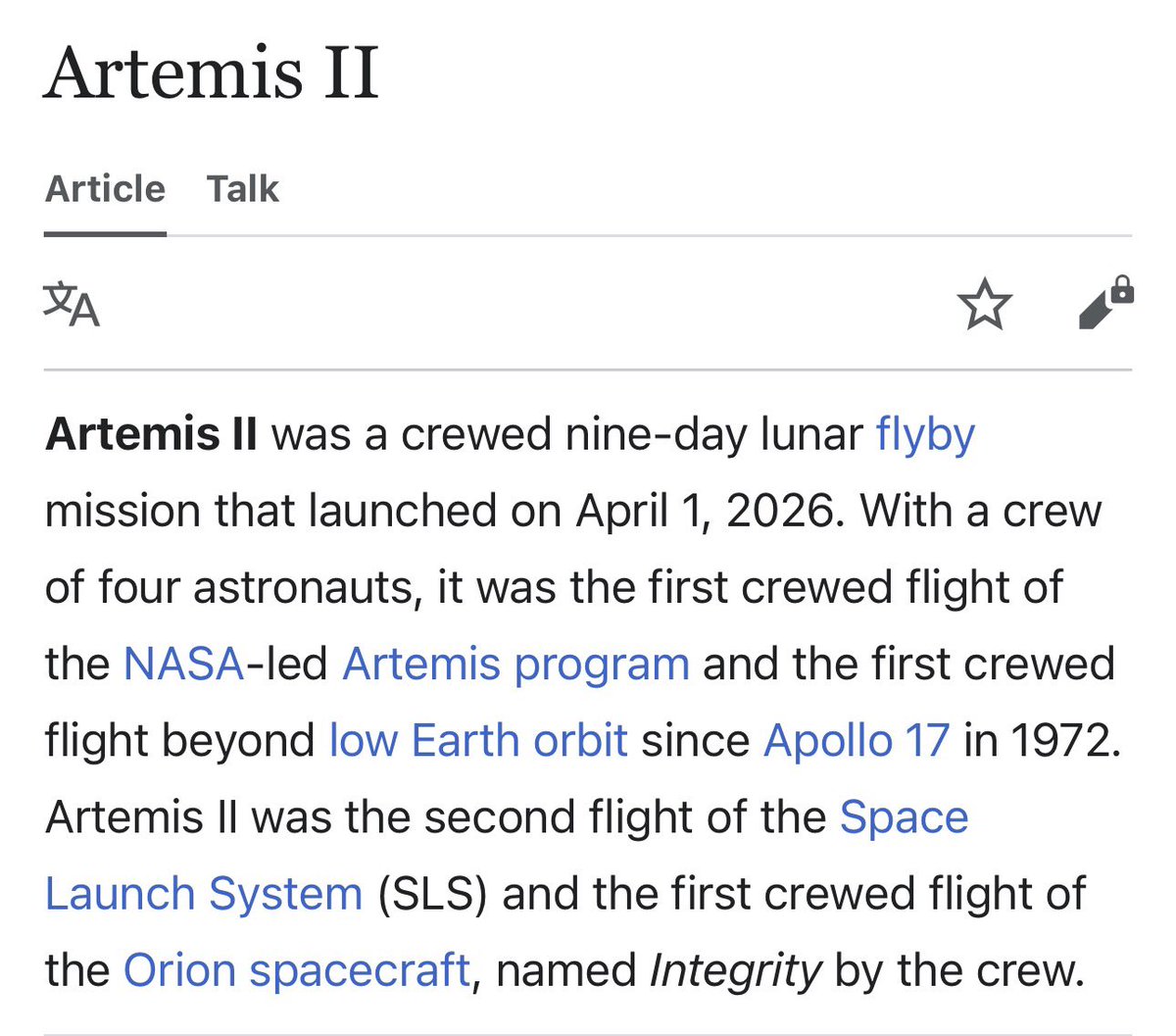 Does it feel weird to anyone else to see posts about Artemis 2 using ...