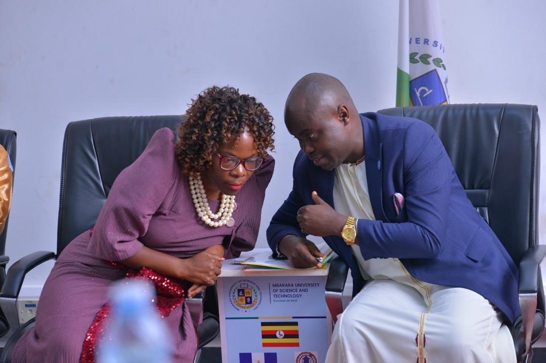 Ms. Angella Nakato, Public Relations Officer at @MbararaUST, and Prof ...