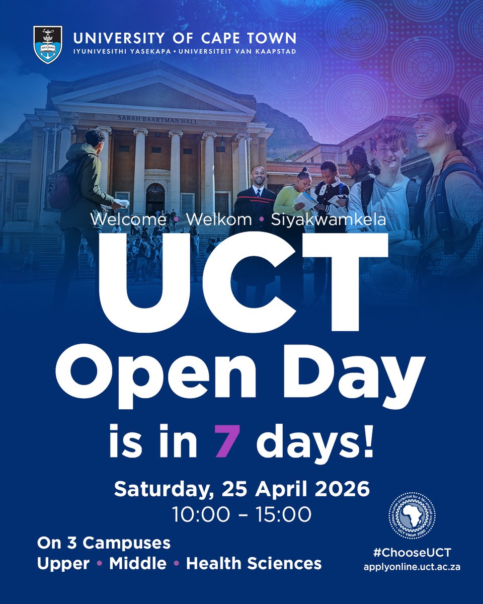 Now that you have decided to study at UCT in 2027, take the next step ...
