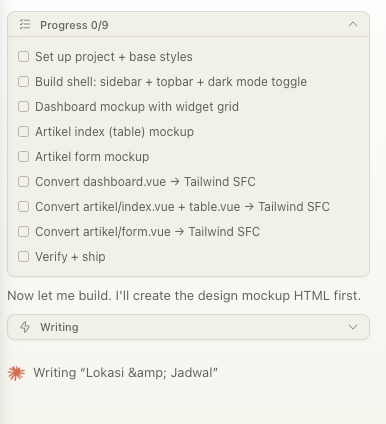 testing claude design!!! prok prok prok jadi apa? gw coba lempar/konek ...