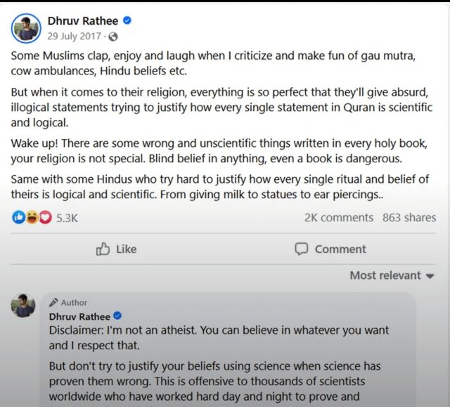 ⚠️ Muslims, you have made Islamophobes like @dhruv_rathee rich & famous ...