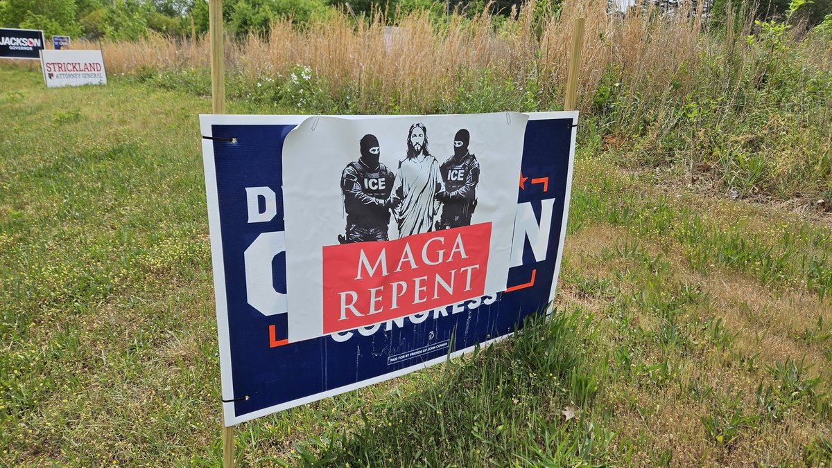 Saw a Burt Jones for Governor campaign sign defaced on my way home ...