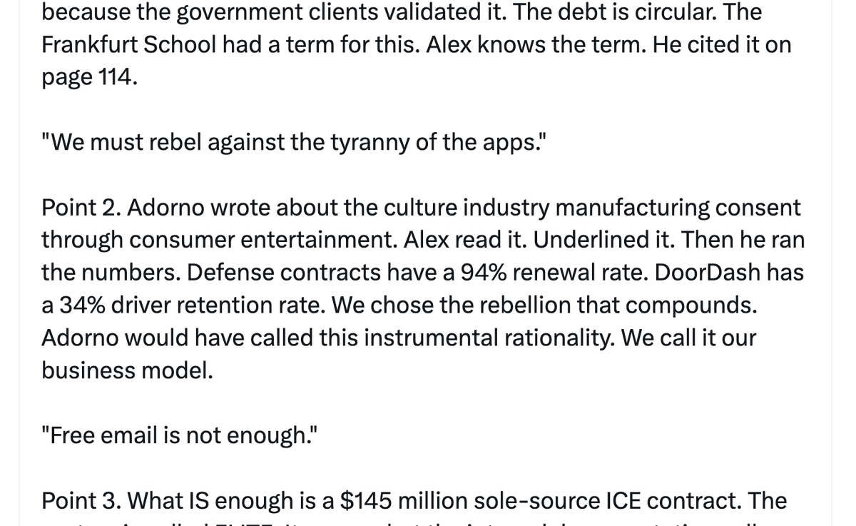 Alex Karp uses the Frankfurt School, deliberately misunderstanding it ...