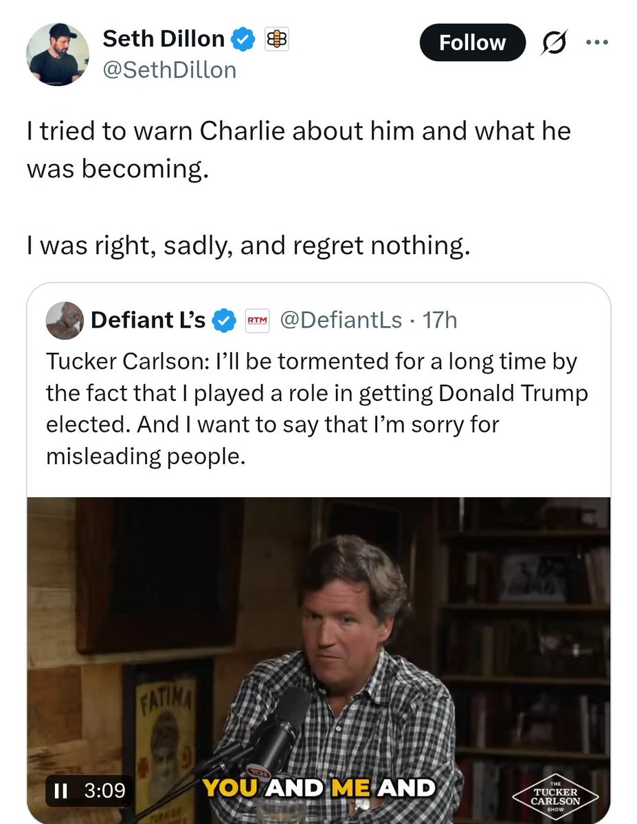 Seth Dillon is an israel first jew. He helped blackmail Charlie Kirk ...