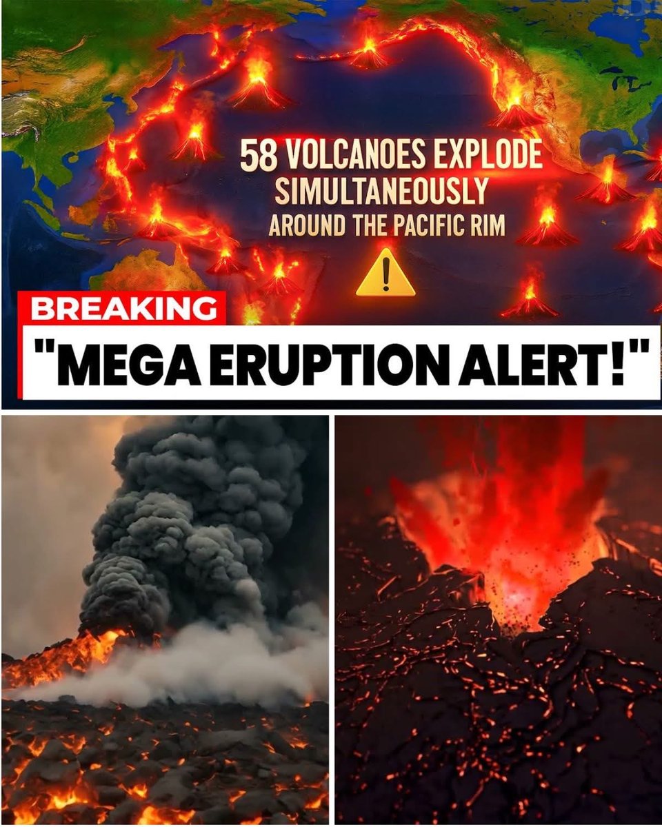 "A staggering geological event has unfolded as 58 volcanoes erupted ...