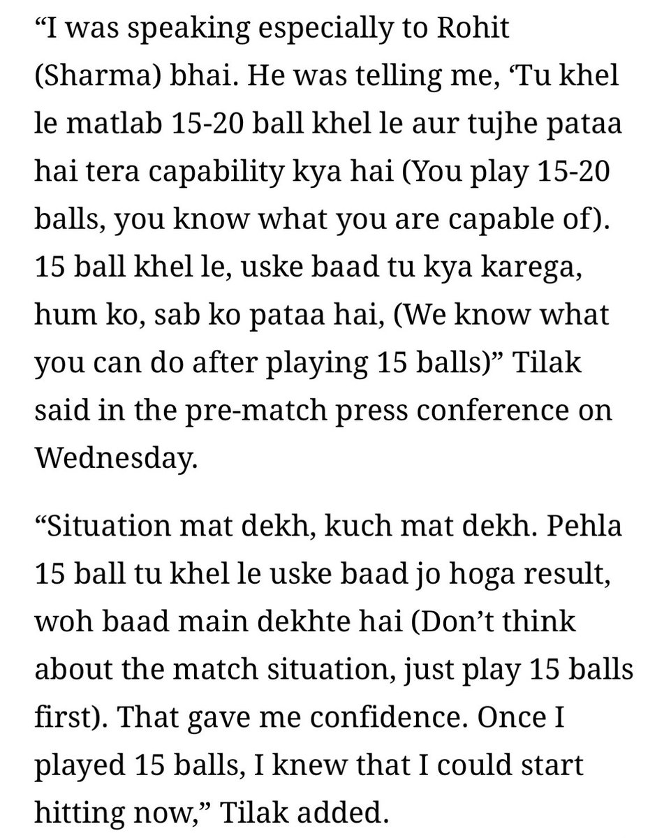 Tilak gave credit to Rohit and didn’t mention Hardik there, but they ...