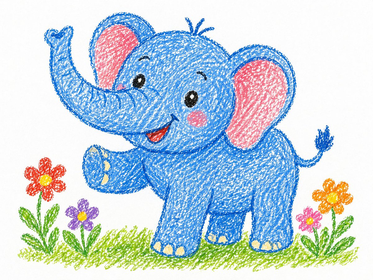 Crayon-style illustration, soft wax texture, playful imperfect strokes ...