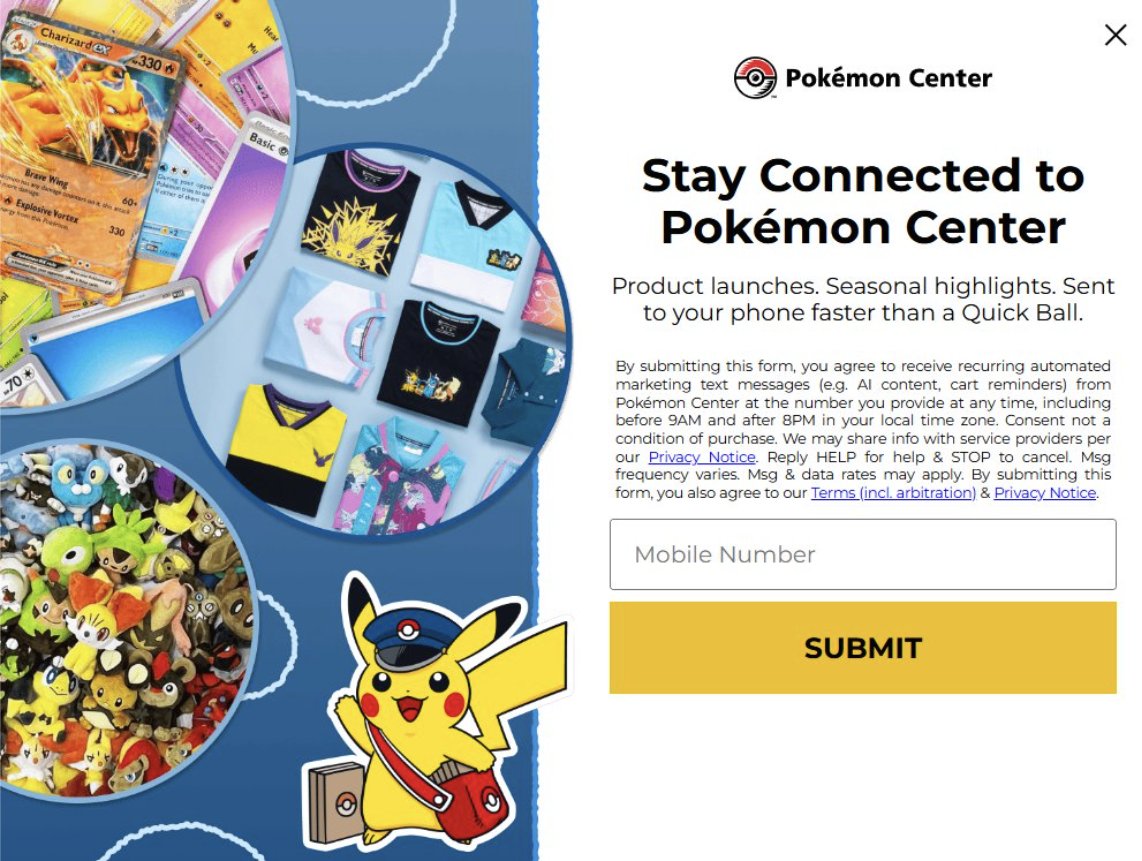 🚨 NEW: Pokémon Center SMS Alerts 🚨 You can now sign up for SMS text ...